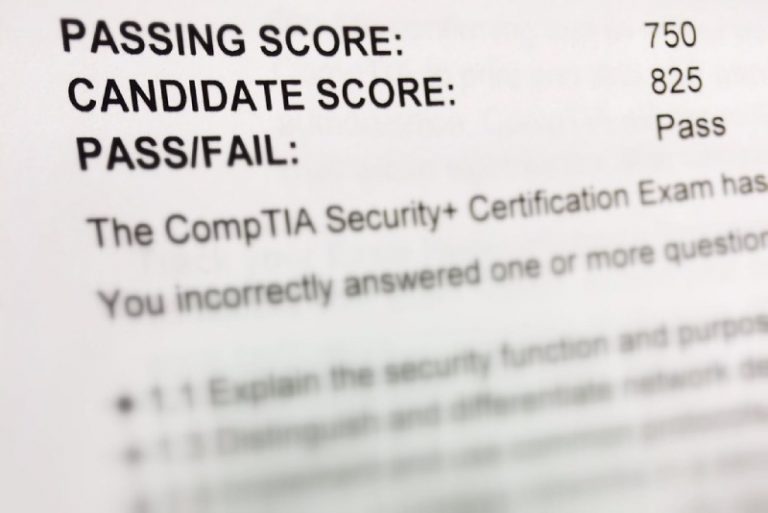 What Is The CompTIA Security+ Passing Score?