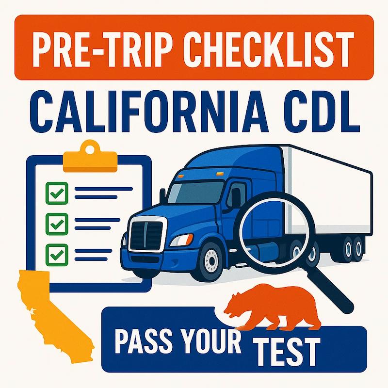 CDL Pre-Trip Inspection Checklist California: 17 Sections